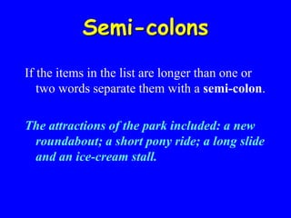 Colons and semicolons | PPT