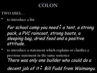 Colon Semicolon | PPT
