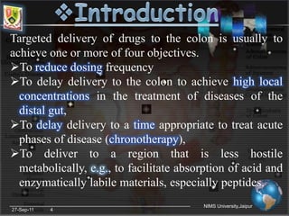 Colon Specific Drug Delivery System | PPTX
