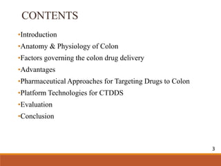 Colon specific drug delivery system | PPTX