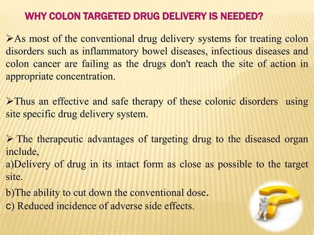 Colon targeted drug delivery systems | PPTX | Digestive Disorders ...