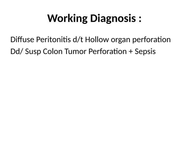 Colon Transversum Perforation PPT in case | PPT