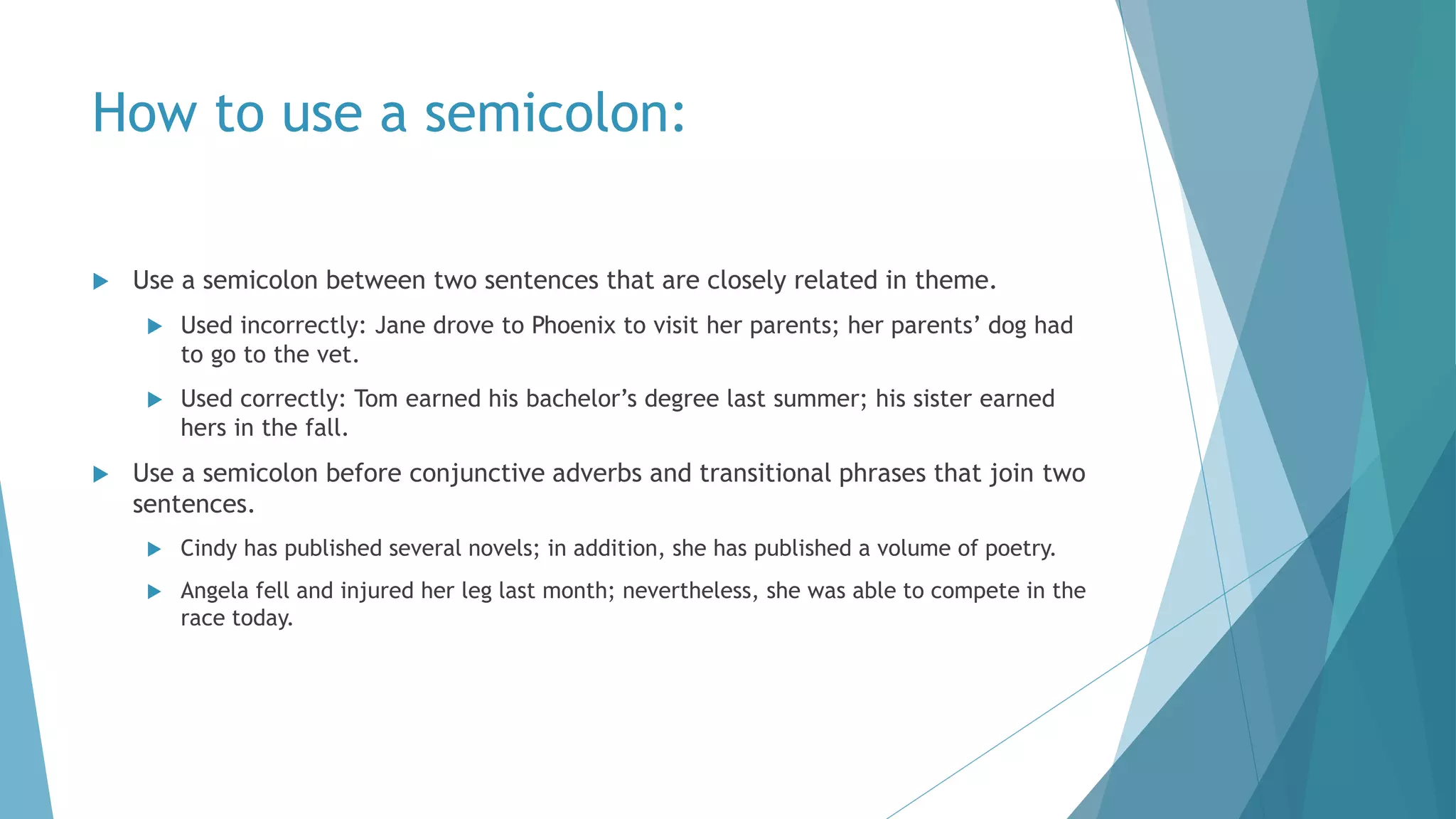 Colon vs semicolon final | PPT