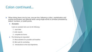 Colon vs semicolon final | PPT