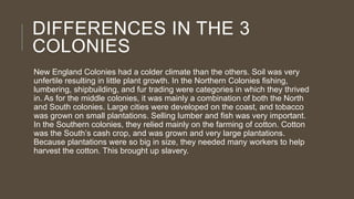 Colony comparison project ppt | PPTX | Agriculture | Industries