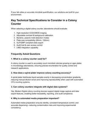 Colony Counter by Lab Technologies (2026 Guide) | PDF