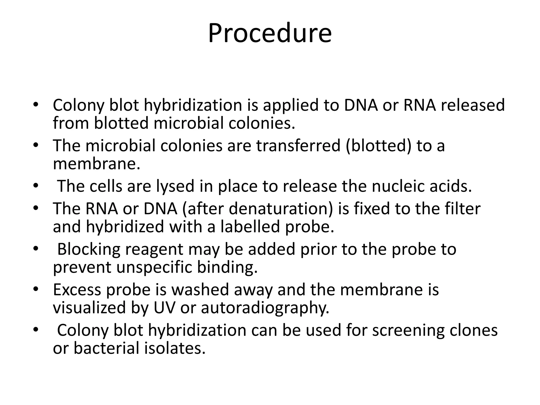 Colony blot hybridization pptx | PPTX