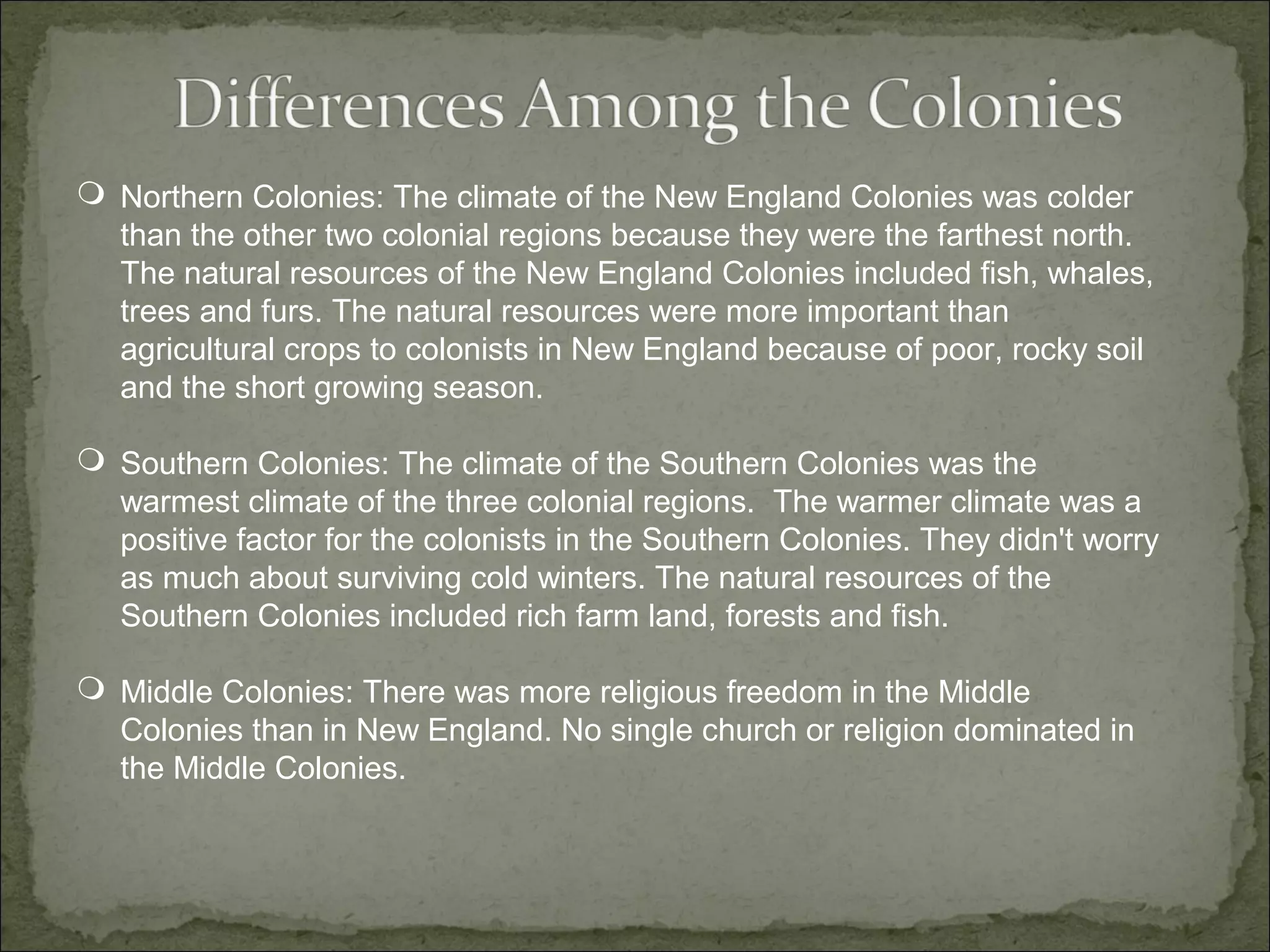 Colony Comparison Assignment | PPT