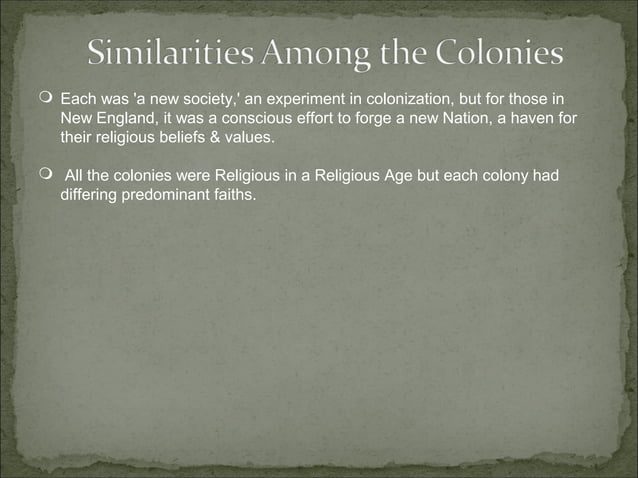 Colony Comparison Assignment | PPT