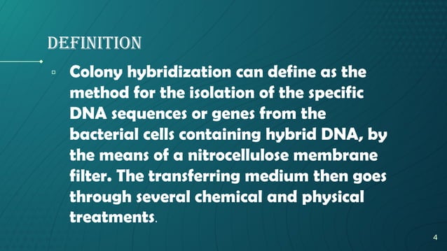 Colony hybridisation | PPTX