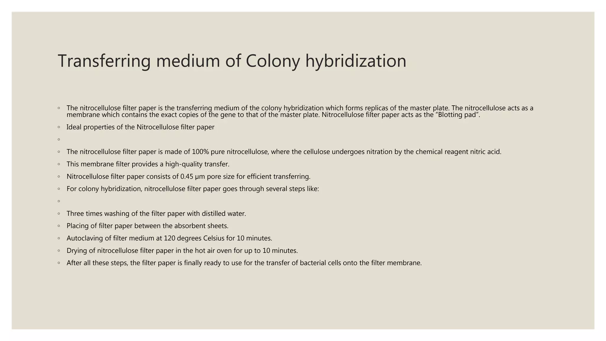 Colony hybridization technique | PPTX