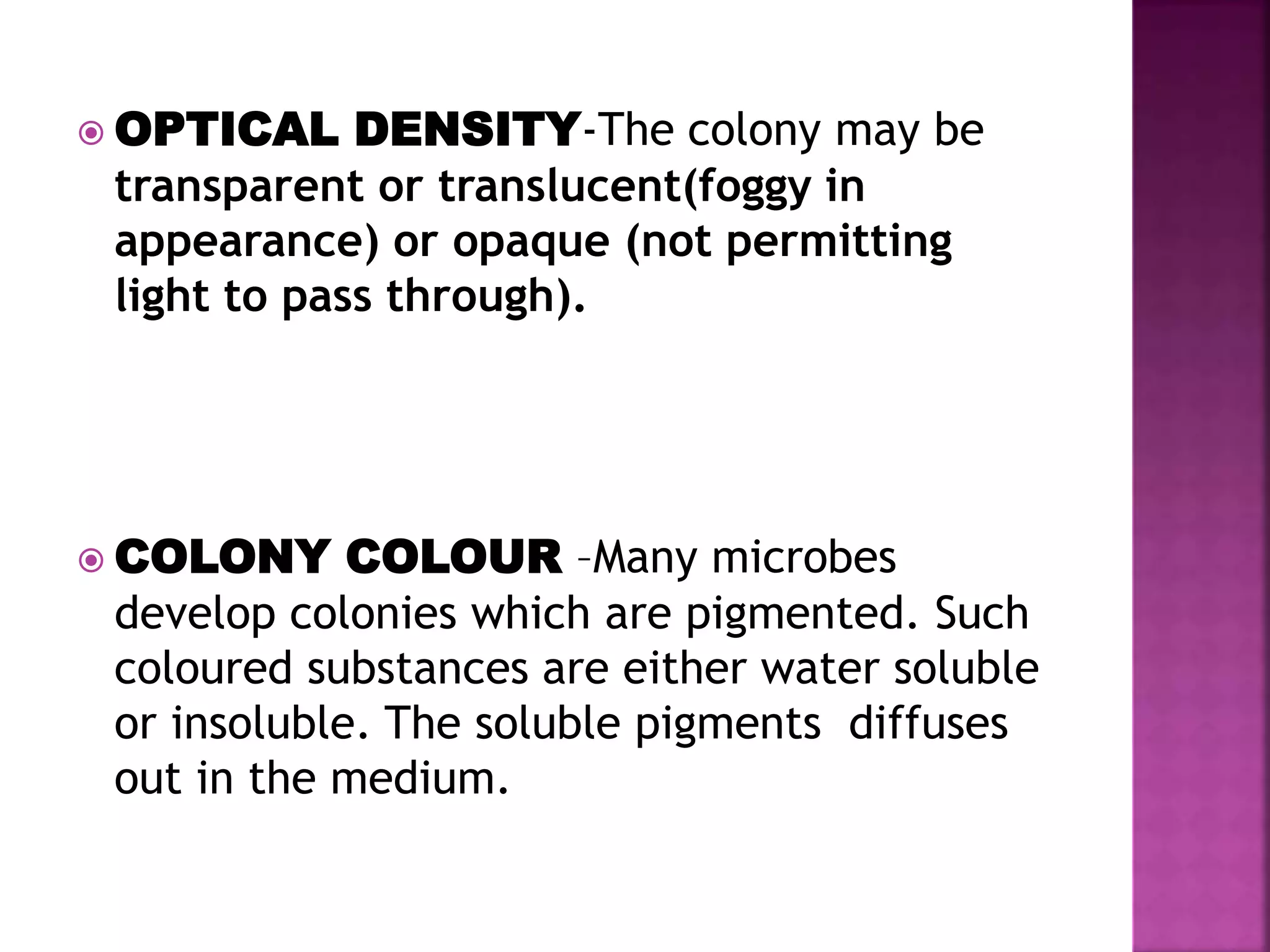 Colony Morphology & Characteristics of Cultures | PPTX