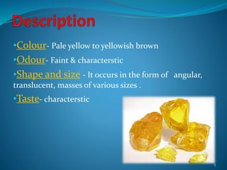Pharmacognosy of Colophony | PPTX
