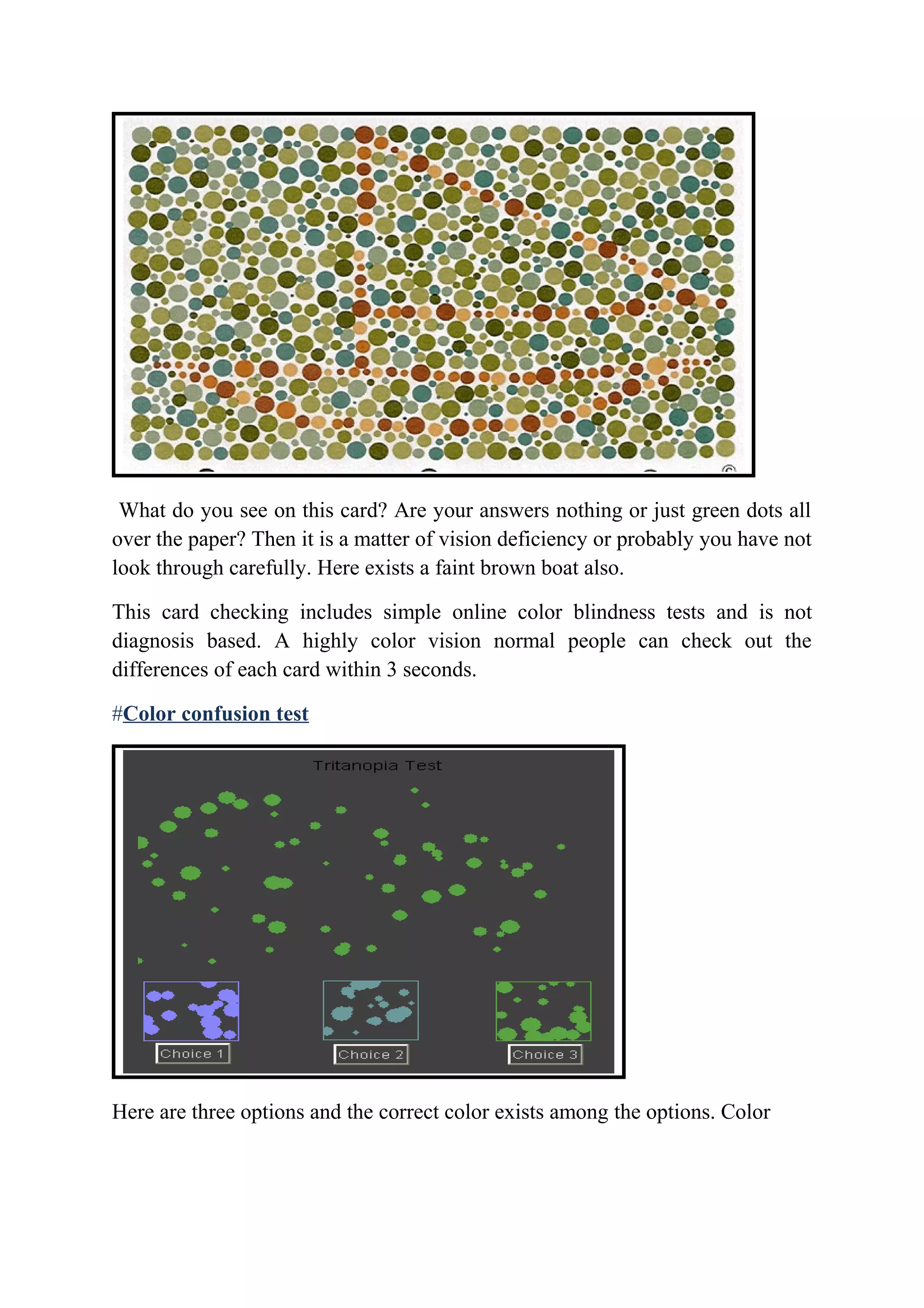 Color blindness testing | DOC | Eye and Vision Conditions | Diseases ...