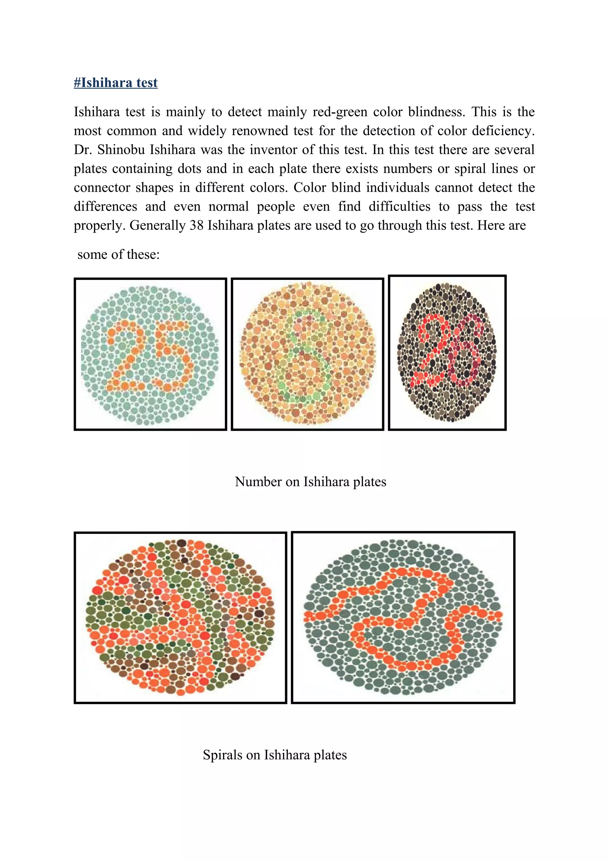 Color blindness testing | DOC | Eye and Vision Conditions | Diseases ...