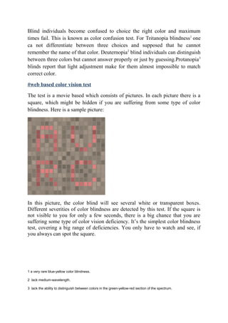 Color blindness testing | DOC | Eye and Vision Conditions | Diseases ...