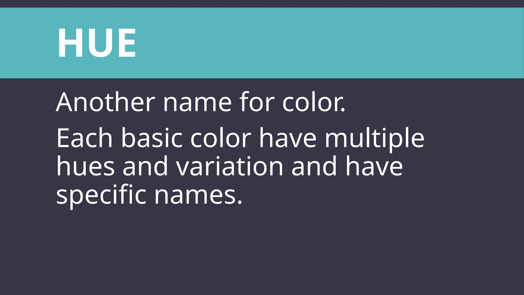 Colors and their variations, hues, names | PPT