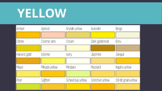 Colors and their variations, hues, names | PPTX