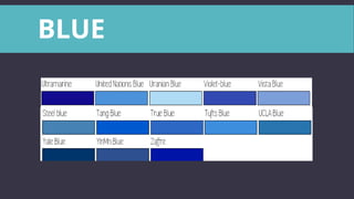 Colors and their variations, hues, names | PPTX