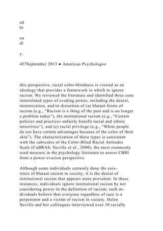 Color-Blind Racial IdeologyTheory, Training, and Measurement.docx