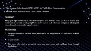 Color-domain SCMA NOMA for Visible Light Communication.pptx