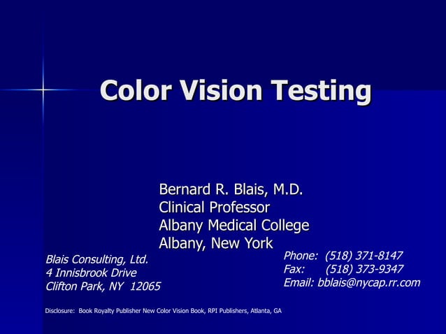 Color Vision Testing | PPT