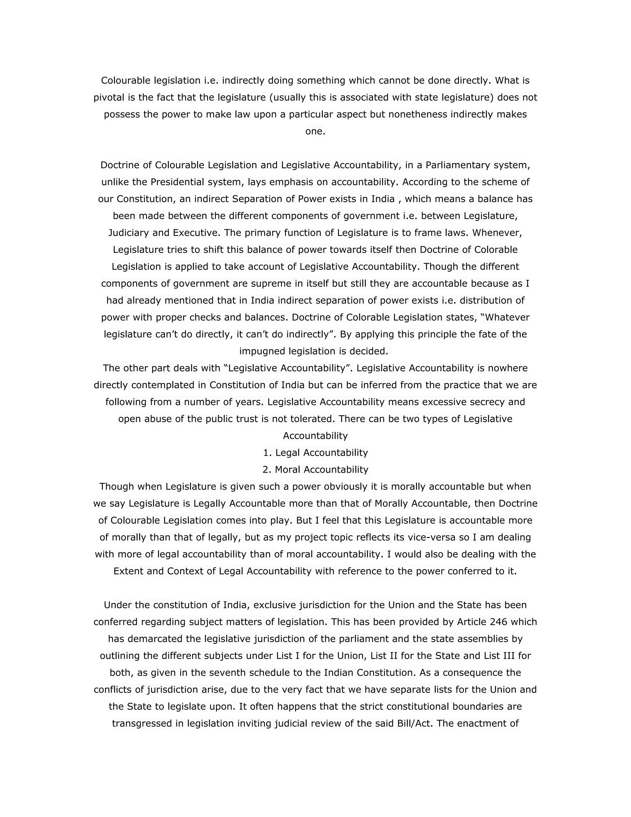 Colorable legislation | DOC | Law