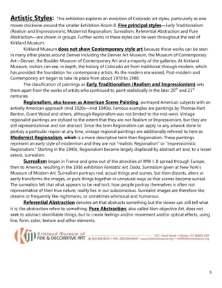 Kirkland Museum:Colorado art | DOCX | Modern Art | Fine Art