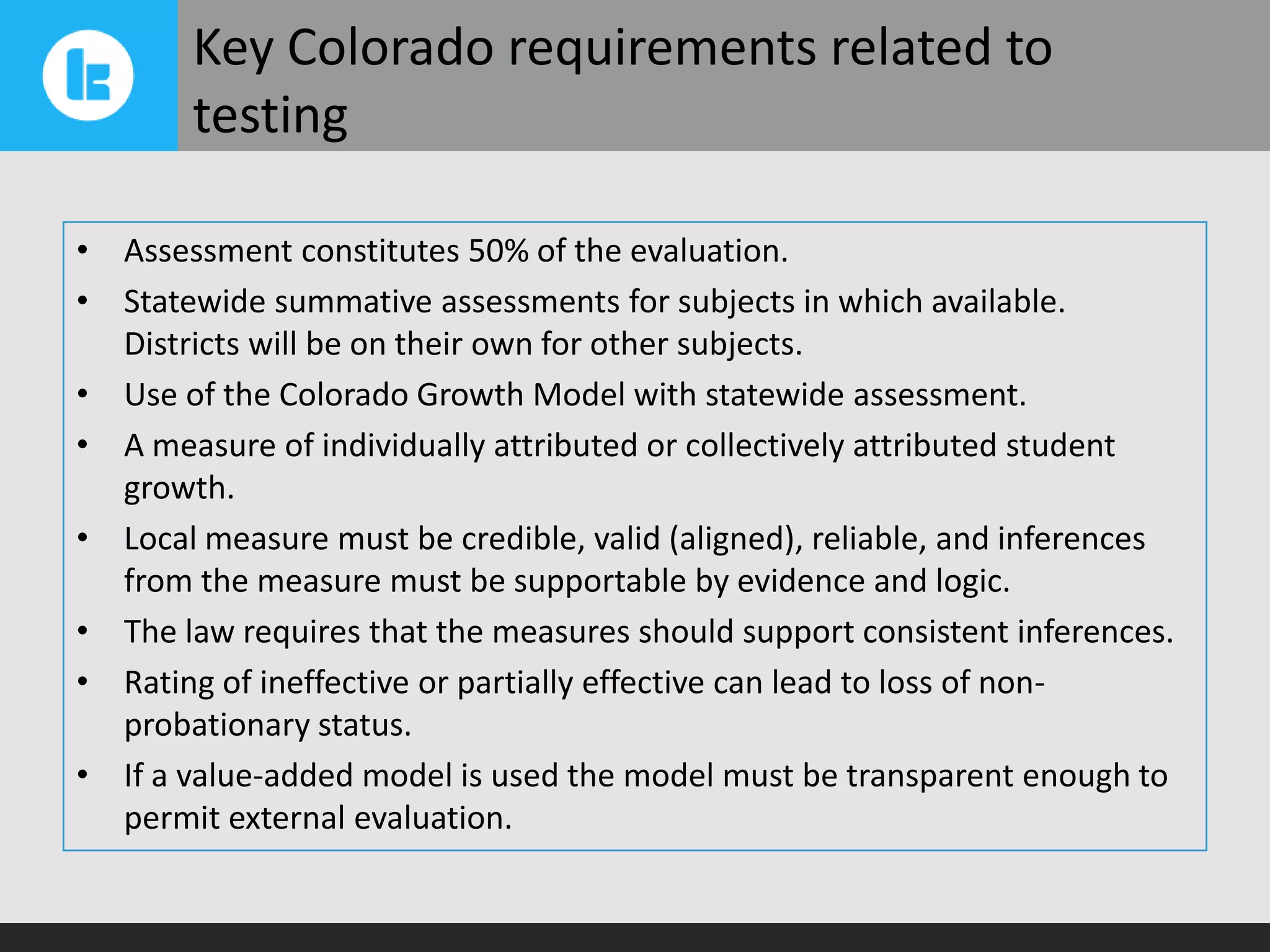 Colorado assessment summit_teacher_eval | PPTX