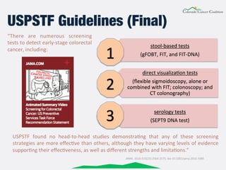 Understanding the Screening Options from the new USPSTF Colorectal ...