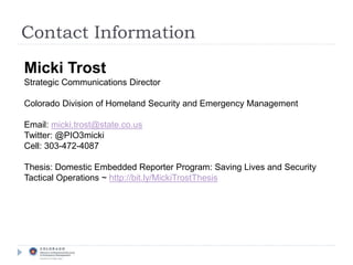 Colorado fire chiefs presentation micki trost 2017 | PPT