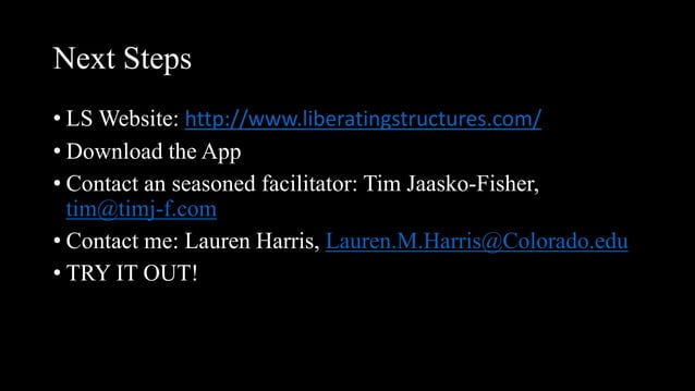Expand Your Facilitation Skills with Liberating Structures | PDF ...
