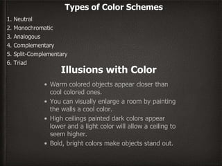 Color and texture in interior design ciu | PPTX
