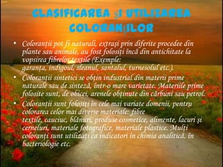 Coloranţi şi vopsele | PPTX