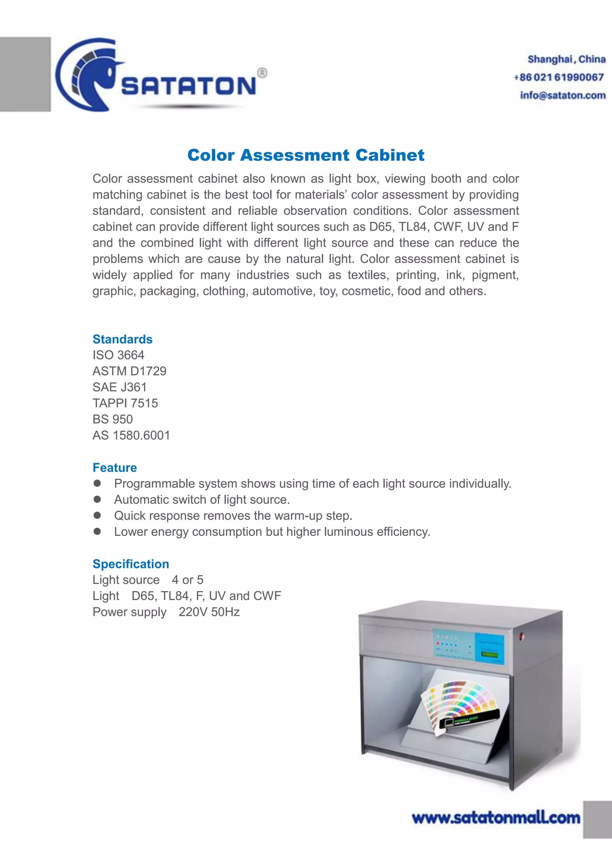 Color assessment cabinet | PDF