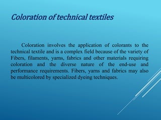 Coloration of technical textile | PPTX