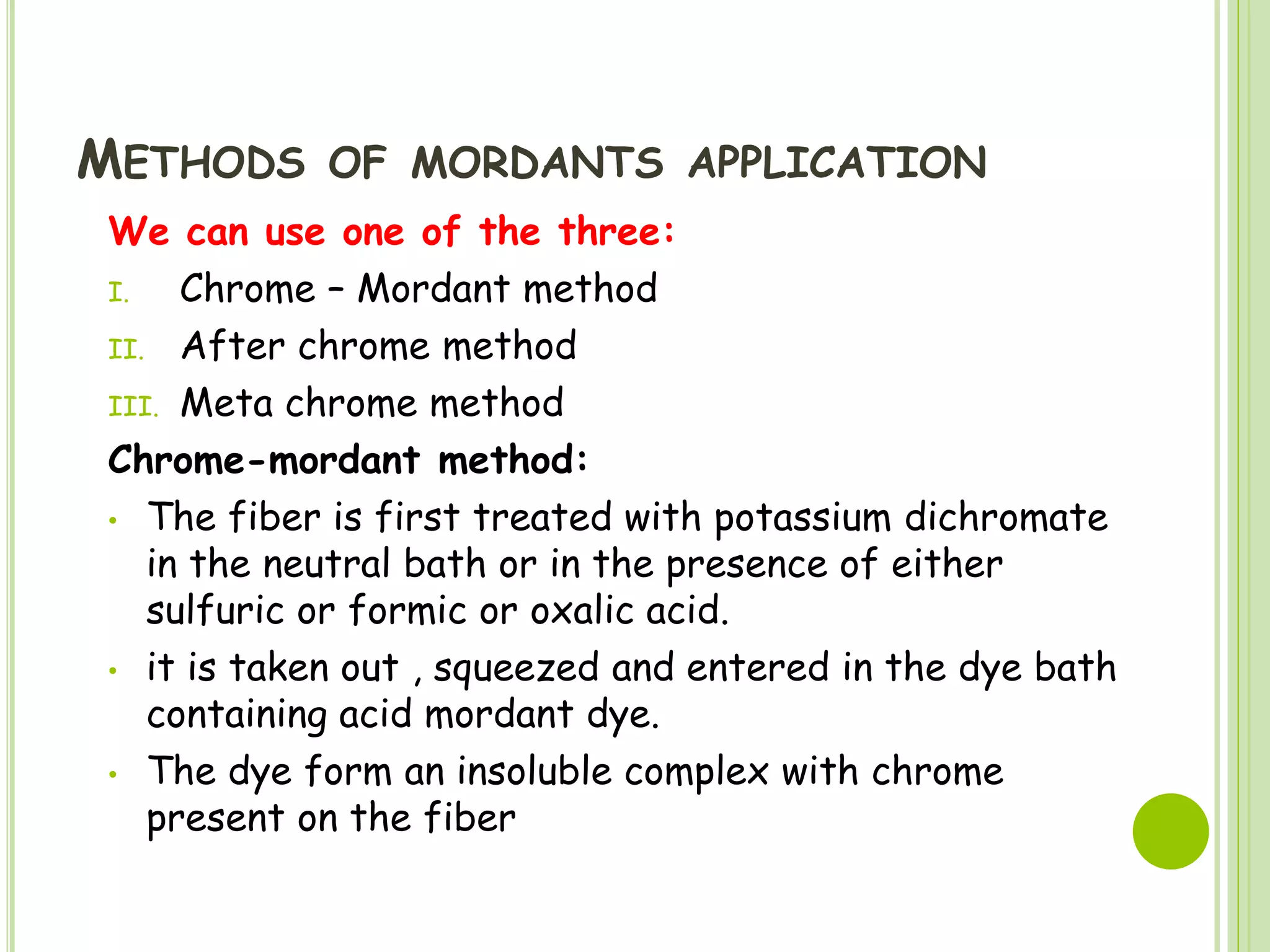 natural and mordant dyes | PPTX | Chemistry | Science