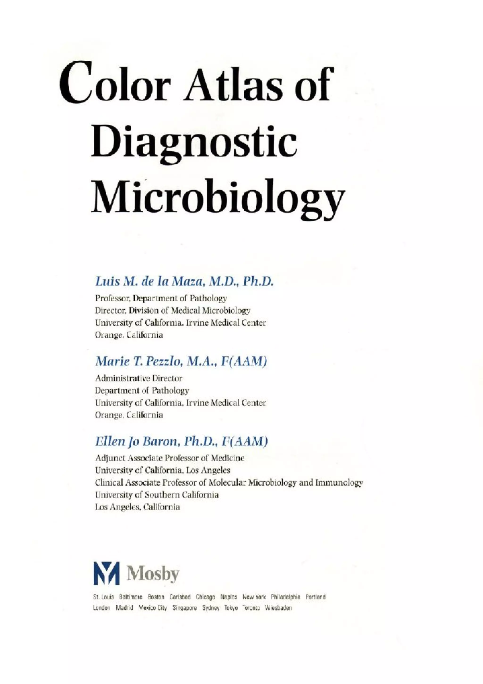 Color atlas of diagnostic microbiology | PDF