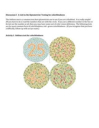 Color blindness activity | PDF
