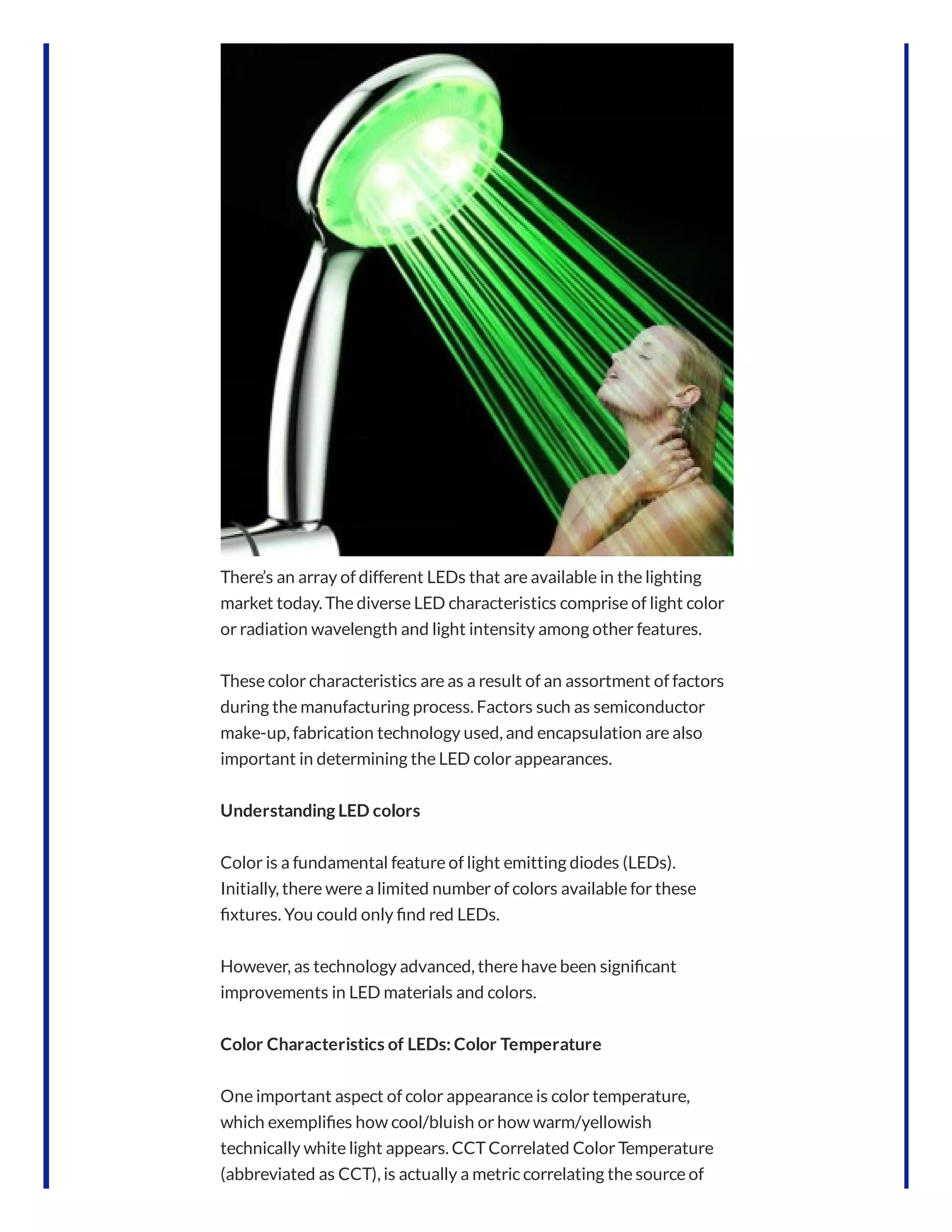 Color characteristics of leds | PDF