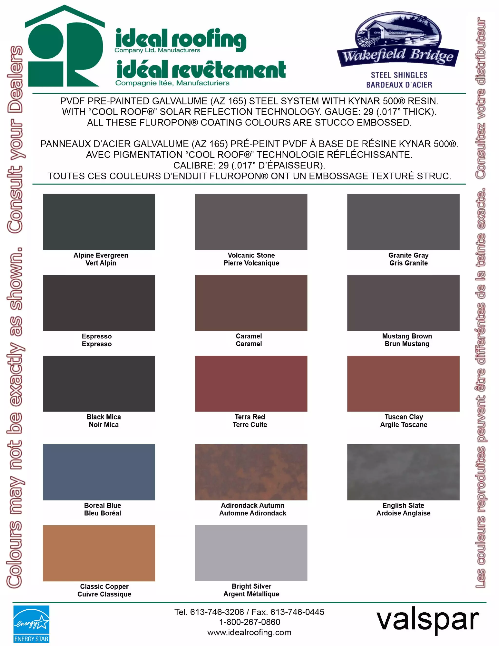 Wakefield Bride Steel Shingles - Color chart | PDF