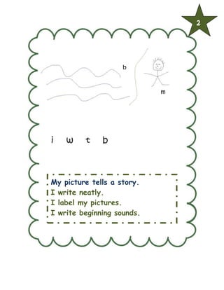 Color coded 6 point kindergarten writing rubric | DOCX