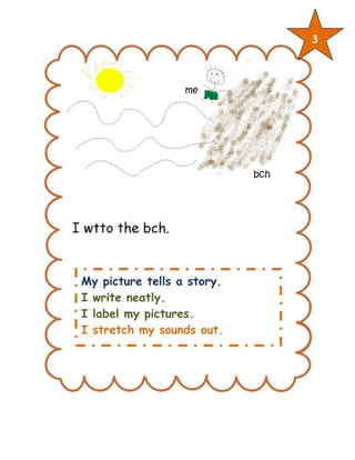 Color coded 6 point kindergarten writing rubric | DOCX
