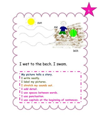 Color coded 6 point kindergarten writing rubric | DOCX