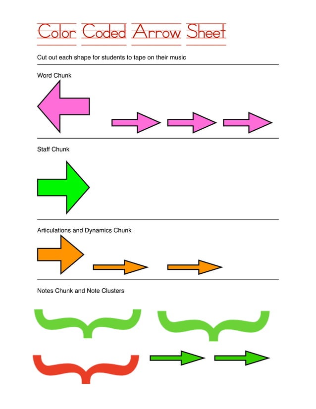 Color Coded Arrows Sheet | PDF