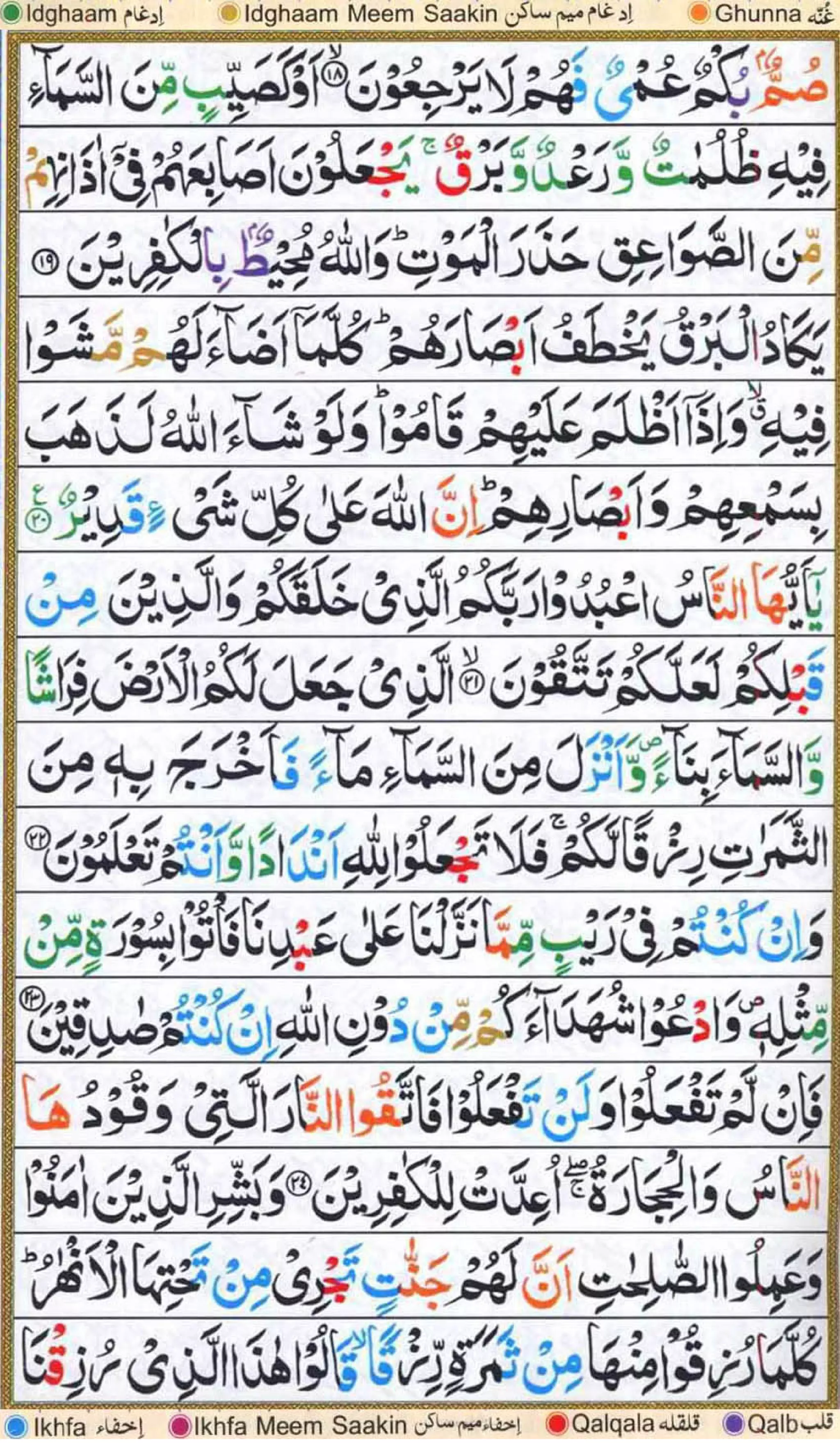 Color coded Qur'an with Tajweed rules in Indo Pak fonts (PDF) | PDF