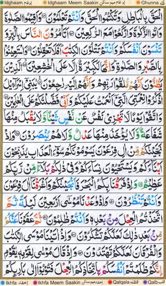 Color coded Qur'an with Tajweed rules in Indo Pak fonts (PDF) | PDF
