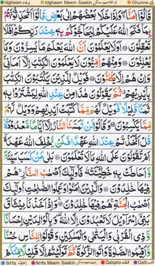 Color coded Qur'an with Tajweed rules in Indo Pak fonts (PDF) | PDF