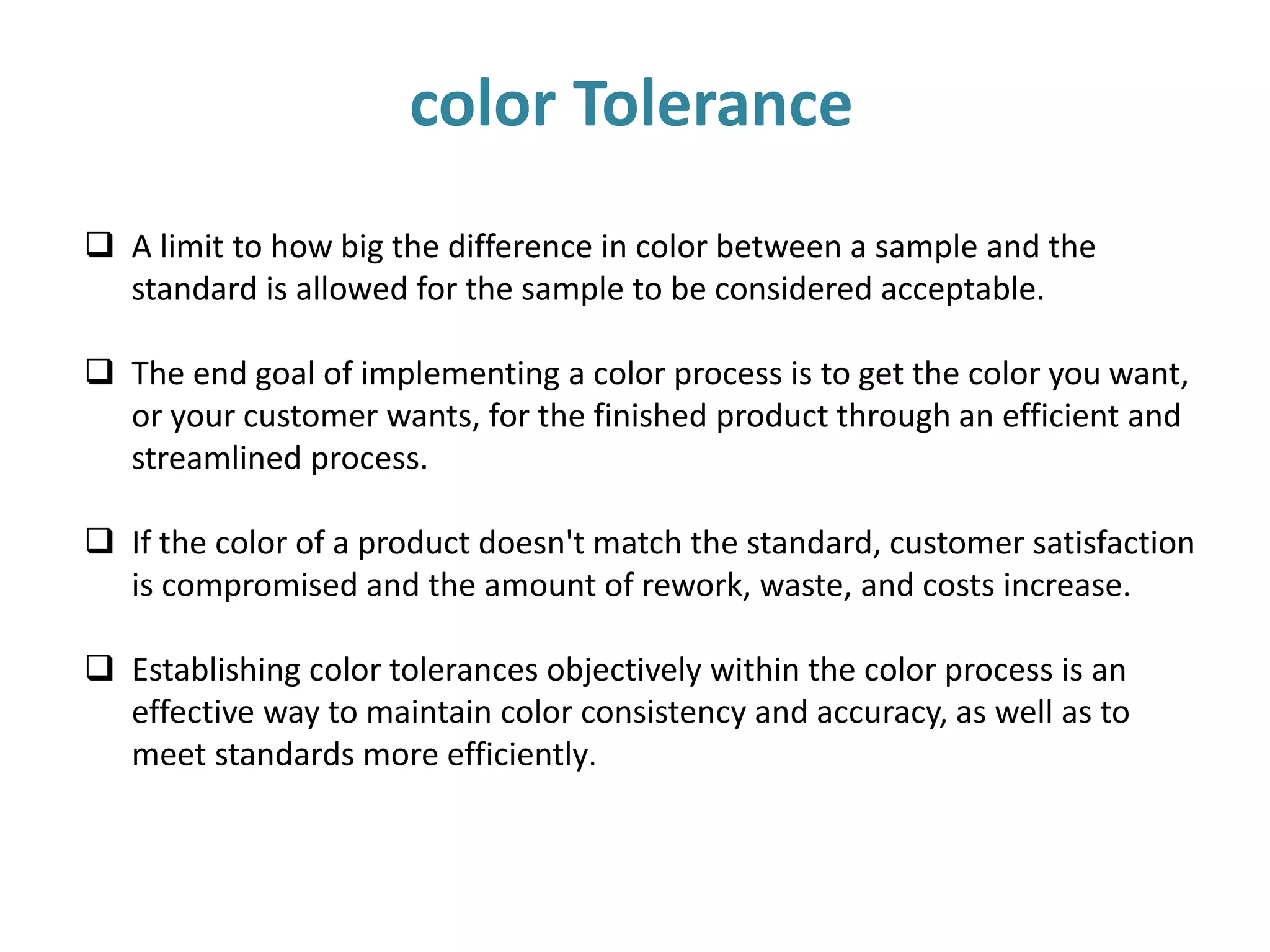 Color diffference and color tolerance | PPTX