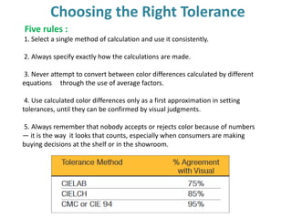 Color diffference and color tolerance | PPTX